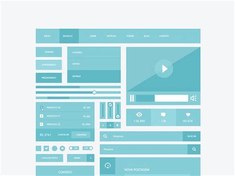 Responsive User Interface Kit Free PSD Templates