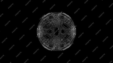Premium Photo 3d Abstract Alien Sphere With Holes On Black Background Object Consisting Of
