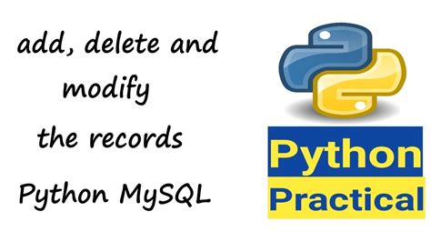Add Delete And Modify The Records In Python Mysql Python Program
