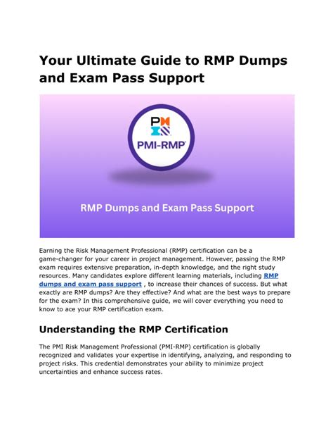 PPT Your Ultimate Guide To RMP Dumps And Exam Pass Support PowerPoint Presentation ID 14031975
