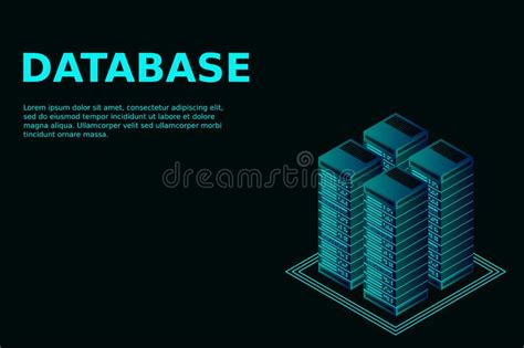 Server Room Isometric Cloud Storage Data Data Center Big Data Processing And Computing