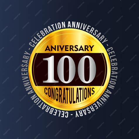 100 Anos De Distintivo De Aniversário Vetor Premium