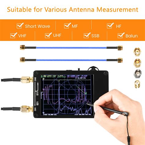 Nanovna 10khz 1 5ghz Vector Network Analyzer Kit Mf Hf Vhf Uhf 2 8 Touch Screen