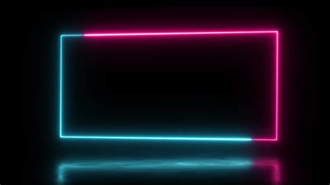 Abstract Animated Light Neon Effect Rectangle Frame Overlay Loop Background For Presentation