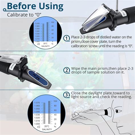 Salinity Refractometer For Saltwater Aquariums Dual Scale 0 100 Ppt