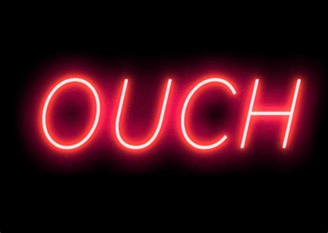Red Neon Sign Ouch Aesthetic S