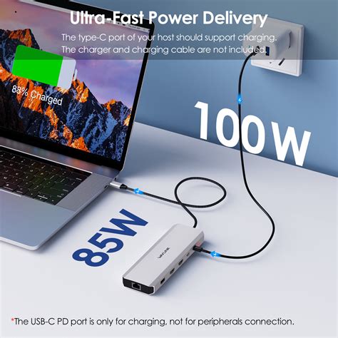 Wavlink Dual 4k Display Hub 10 In 1 Usb C 10g Laptop Docking Station Multiport Adapter With Dual