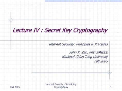 Ppt Lecture Iv Secret Key Cryptography Powerpoint Presentation Free Download Id 5677239
