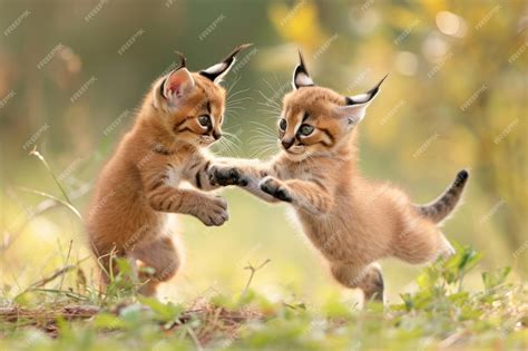 Premium Ai Image Playful Caracal Kittens Premium Ai Image Playful Caracal Kittens