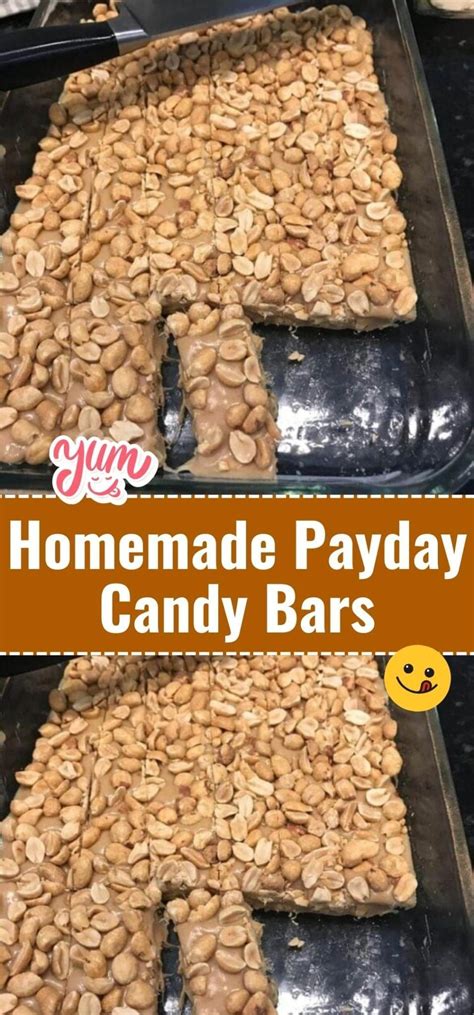 Homemade Payday Candy Bars Recipe Candy Bar Recipe Payday Candy
