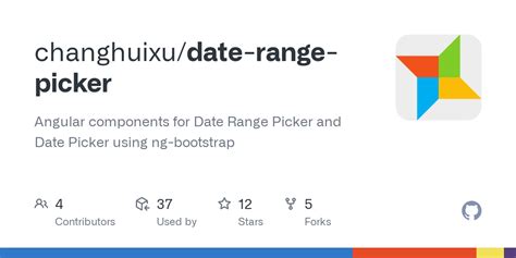 Github Changhuixu Date Range Picker Angular Components For Date Range Picker And Date Picker