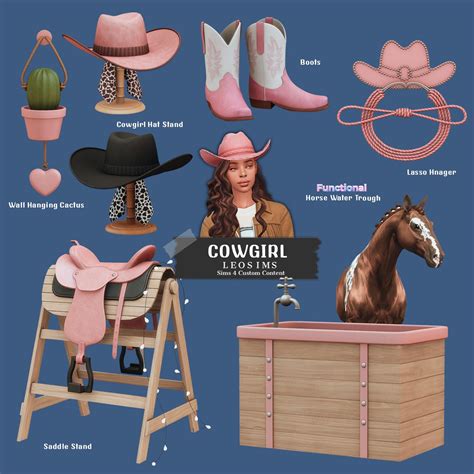 Ковбойский набор Cowgirl Sims4mods