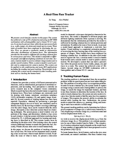 pdf a real time face tracker