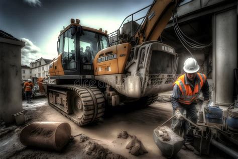 Group Of Civil Engineers In Standard Uniform Neural Network Ai Generated Stock Illustration