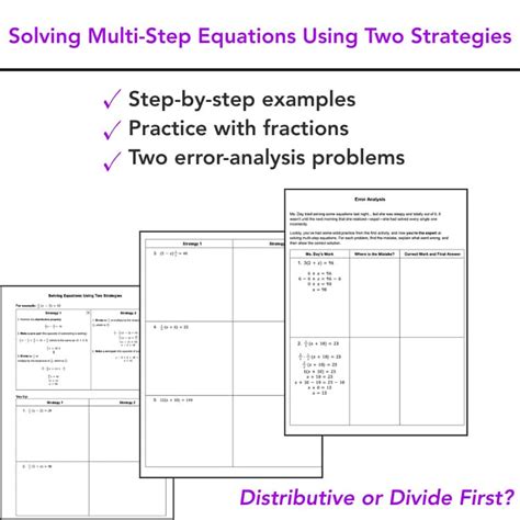 Algebra Error Analysis Multi Step Equations With Two Solving Methods