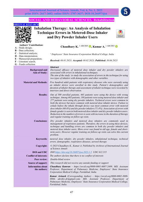 PDF An Analysis Of Inhalation Technique Errors In Metered Dose Inhaler And Dry Powder Inhaler