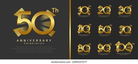 기념일 로고 디자인 세트 10 20 스톡 벡터로열티 프리 2520721497 Shutterstock