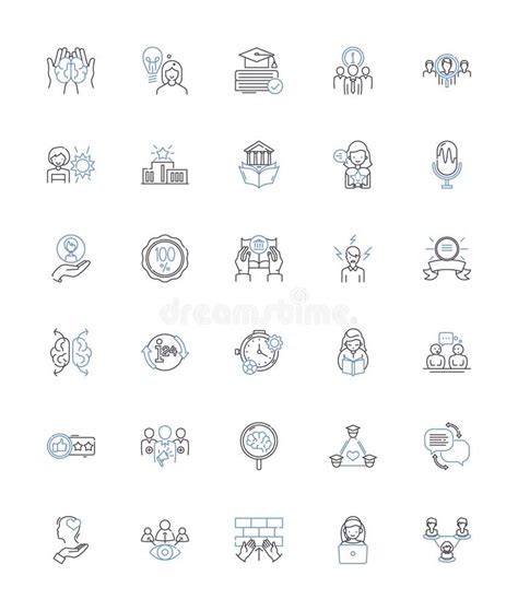 Collaborative Reviewing Line Icons Collection Peer Review Feedback Co Evaluation Collaborate