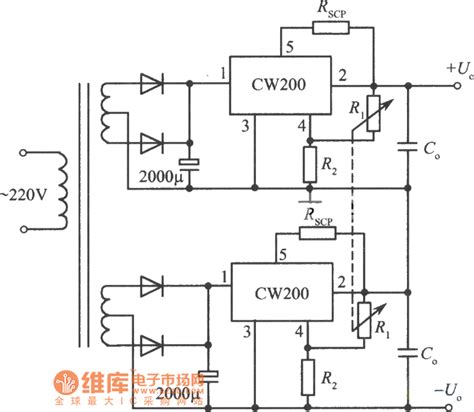 positive and negative output voltage integrated regulated power supply