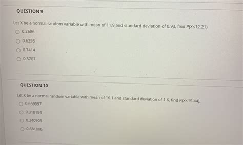 Solved Question 1 Let X Be A Normal Random Variable With