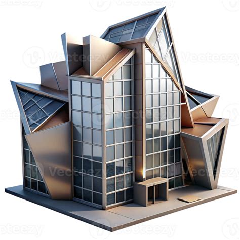 Stunning Vintage Deconstructivist Office Building Fragmented Forms Sharp Angles Dramatic