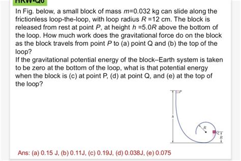 Solved Fig Below A Small Block Of Mass M 0032 Kg Can Slide Along