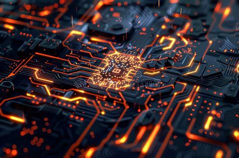 Futuristic Concept Of Artificial Intelligence Technology With Glowing Circuitry Stock