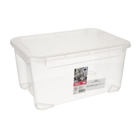 Кутия за съхранение T Box пластмасова 38 X 26 5 X 19 Cm 14 L прозрачна с капак Emag Bg