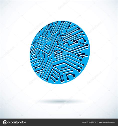 Vector Microchip Design Cpu Information Communication Technology Element Circuit Board Stock