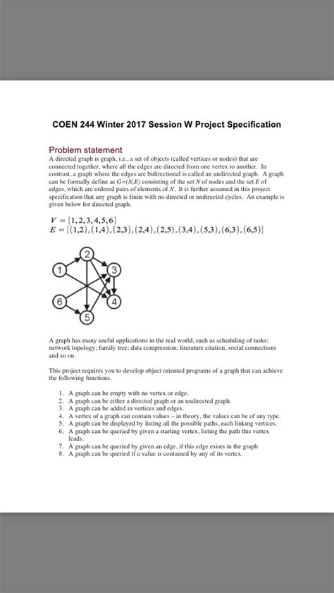 Solved A Directed Graph Is Graph Ie A Set Of Objects