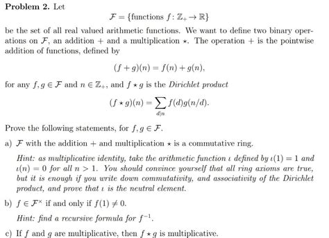 Solved Problem Let F Functions F Z R Be The Set Of Chegg