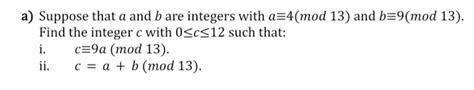 Solved A ﻿suppose That A And B ﻿are Integers With