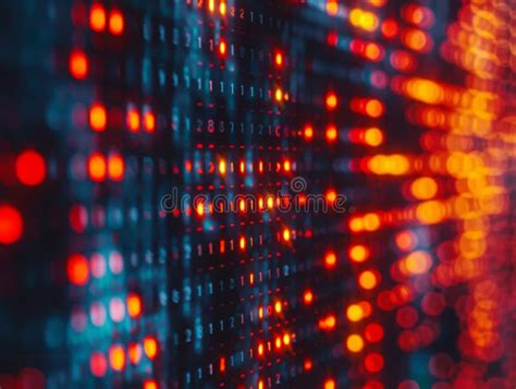 Closeup On A Display Of Software Code The Language Of Technology In Luminous Form Stock