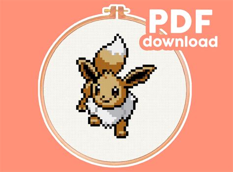 Eevee A Cross Stitch Pattern By Stitched Cat Stitchtrove