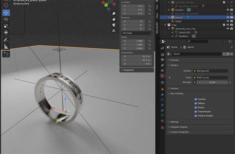 How To Hide The Ground Object In Blender But Still Keep Its Lighting Effects On The Ring Thank