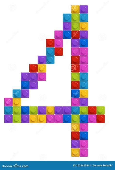 D Lego Block Font Design Stock Illustration Illustration Of Lettering
