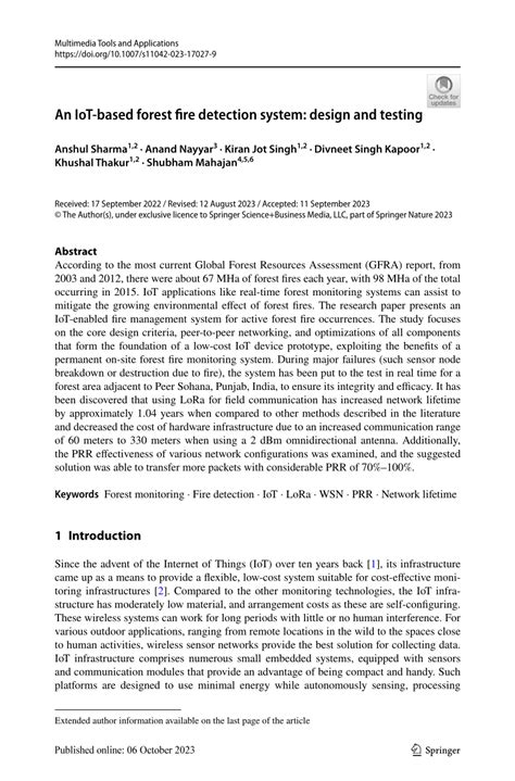 PDF An IoT Based Forest Fire Detection System Design And Testing