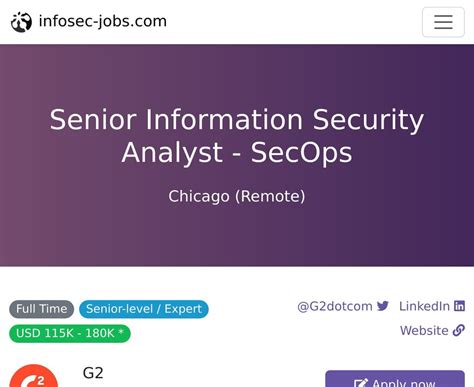 Hiring Senior Information Security Analyst Secops Remote Rinfosecjobs