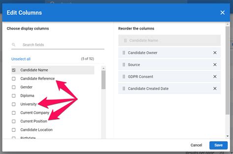 Edit Columns Function