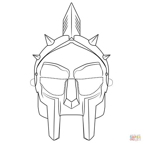 Dibujo de Máscara de Gladiador para colorear | Dibujos para colorear ...