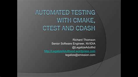Automated Testing With Cmake Ctest And Cdash Youtube