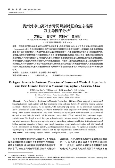 Pdf Ecological Patterns In Anatomic Characters Of Leaves And Woods Of