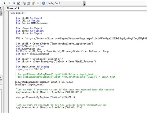 Excel Submitting Data Via Ie To An Online Ms Form Is Not Working