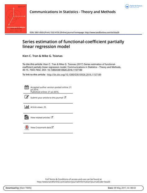 Pdf Series Estimation Of Functional Coefficient Partially Linear