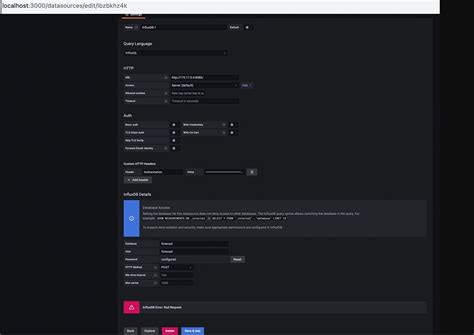 Bad Gateway Error On Grafana While Linking Influxdb Influxdb Grafana Labs Community Forums