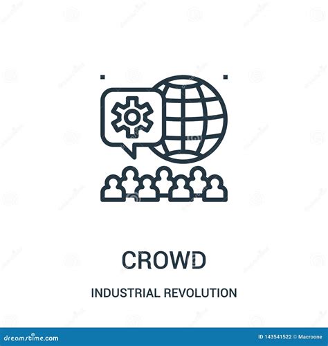 Crowd Icon Vector From Industrial Revolution Collection Thin Line Crowd Outline Icon Vector
