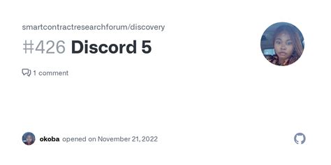 Discord 5 · Issue 426 · Smartcontractresearchforumdiscovery · Github