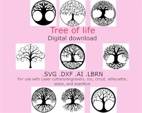 Tree Of Life Collection Download Svg Ai Dxf Lbrn Etsy