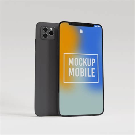 3d реалистичный смартфон спереди и сзади макет шаблона с редактируемым слоем Премиум Psd Файл