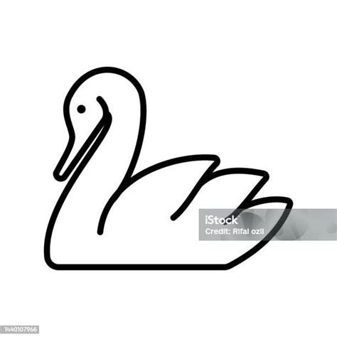 백조 아이콘 로고 디자인 벡터 템플릿 그림 기호 및 기호 픽셀 완벽 0명에 대한 스톡 벡터 아트 및 기타 이미지 0명 개리